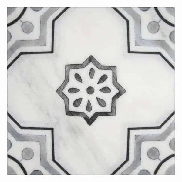 BUY ONLINE: Chapman Shade Carrara Marble Deco Tile | 6"x6"x⅜" | Surface ...