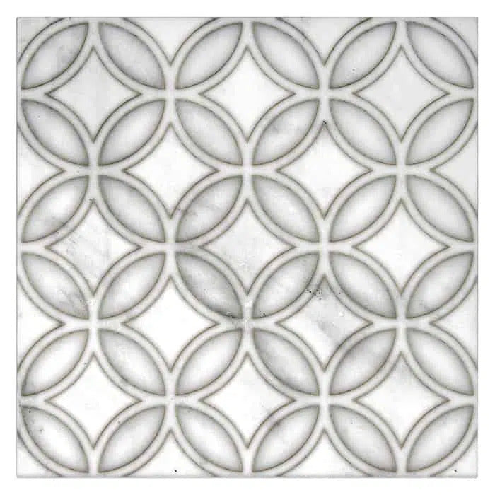 BUY ONLINE: Crescent Pebble Grey Perle Blanc Limestone Deco Tile | 6"x6 ...