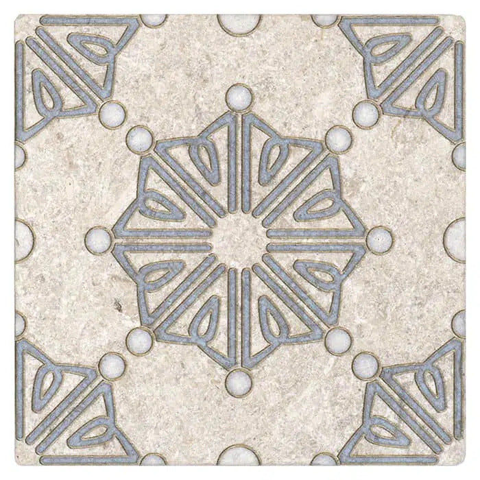 BUY ONLINE: Dahlia Pearl Perle Blanc Limestone Deco Tile | 6"x6"x⅜ ...