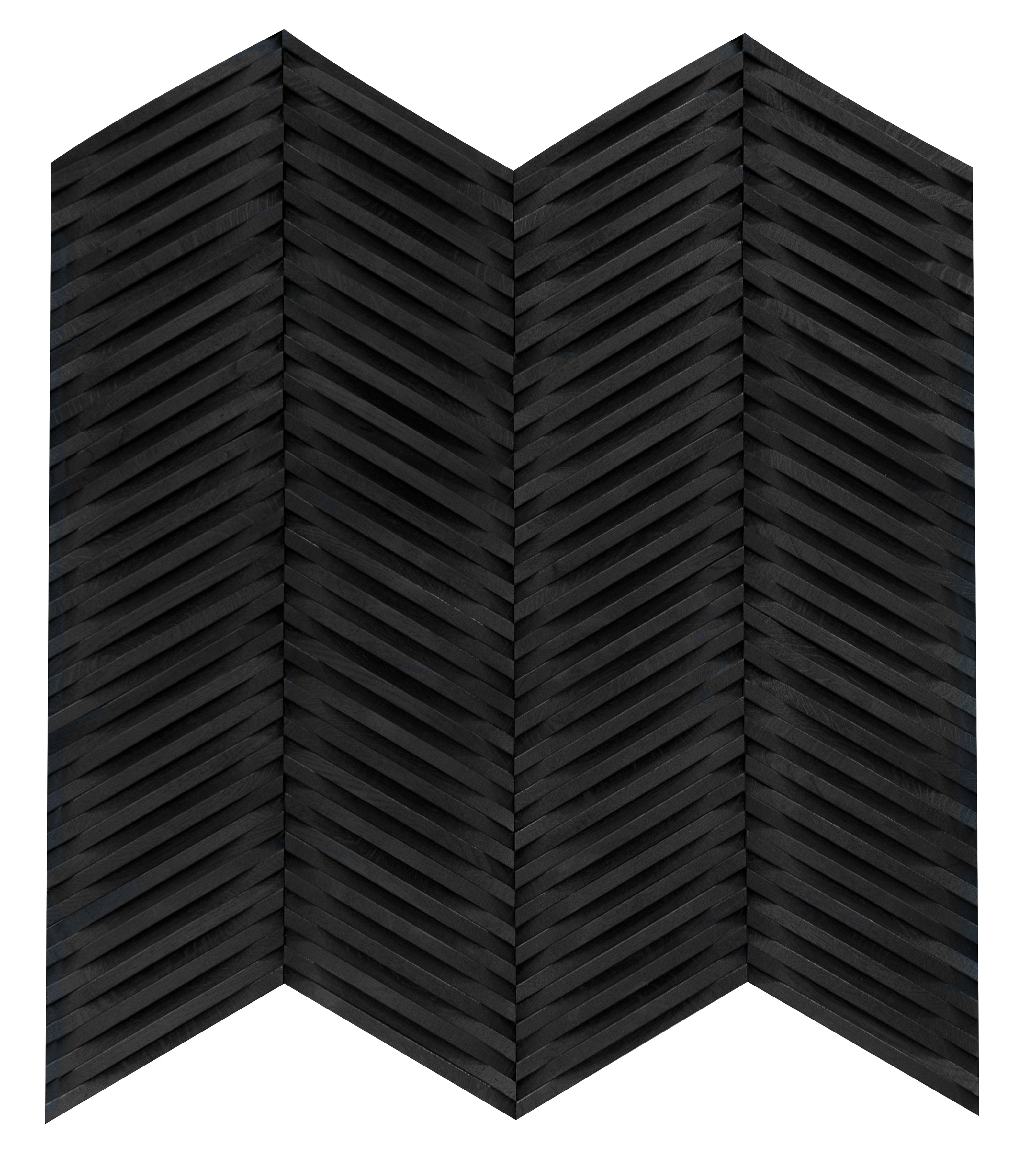 Wood Wall Panels: Inceptiv - Curva Chevron - Noir | Oak | 3D ...