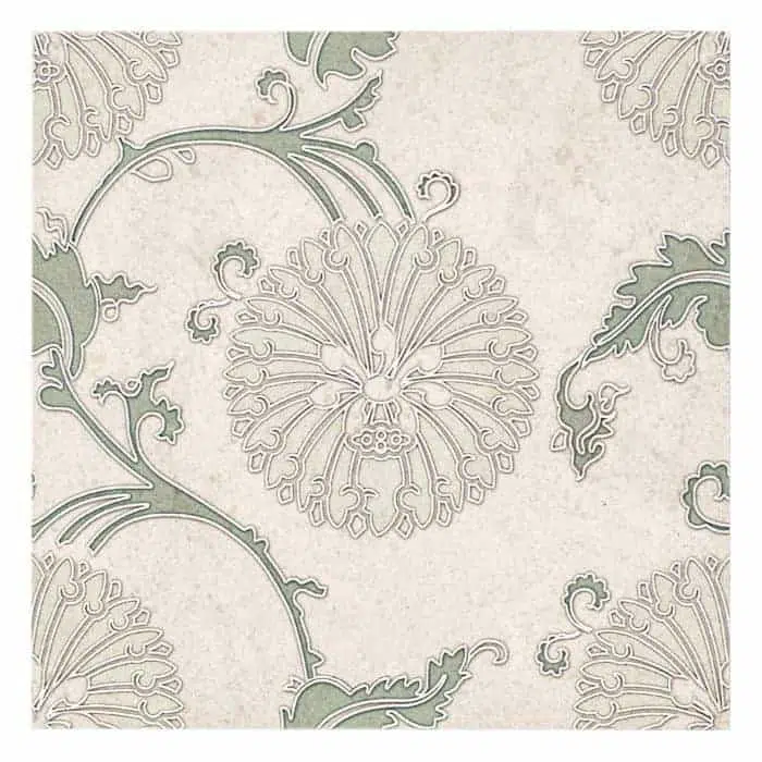 BUY ONLINE: Eliana Green Limestone Deco Tile | 12"x12"x⅜" | Surface ...
