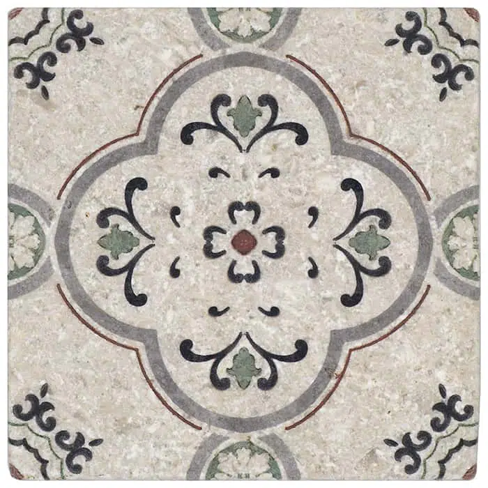BUY ONLINE: Fiore Sage Perle Blanc Limestone Deco Tile | 12"x12"x⅜ ...