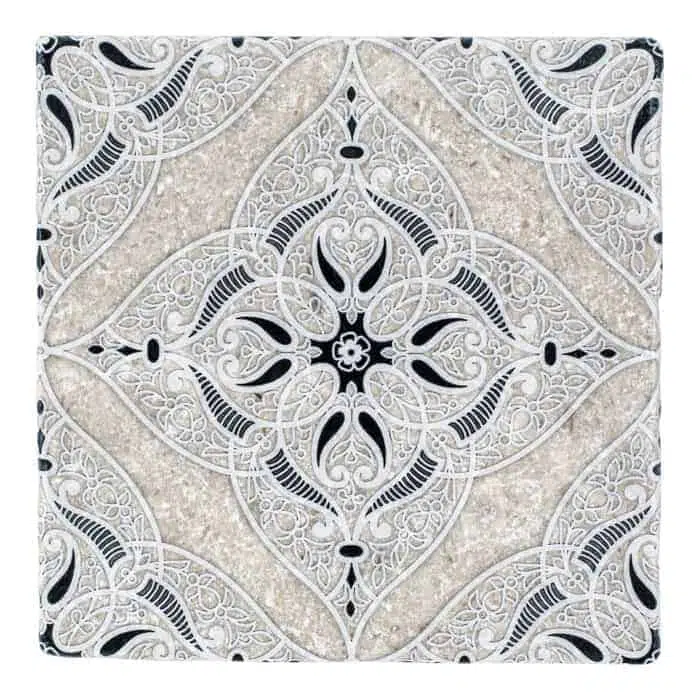 BUY ONLINE: Granada Coal Perle Blanc Limestone Deco Tile | 12"x12"x⅜ ...
