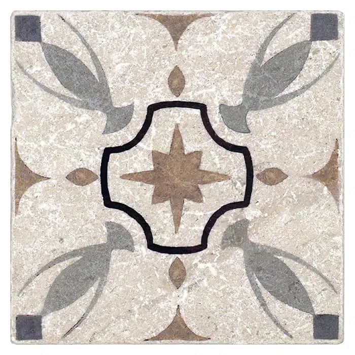 BUY ONLINE: Hermosa Bronze Perle Blanc Limestone Deco Tile | 6"x6"x⅜ ...