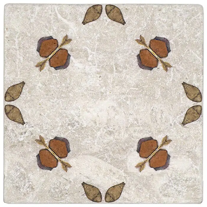 BUY ONLINE: Jax Caramel Perle Blanc Limestone Deco Tile | 6"x6"x⅜ ...