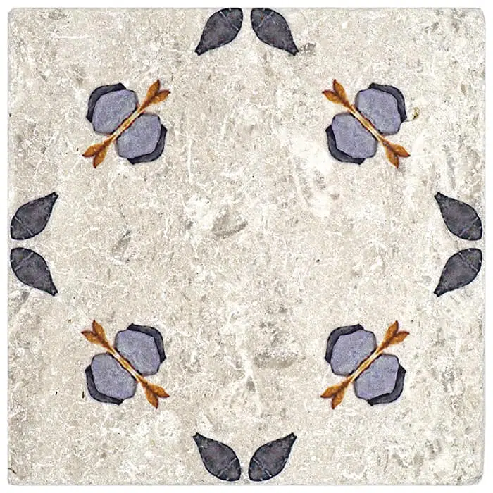 BUY ONLINE: Jax Plum Perle Blanc Limestone Deco Tile | 12"x12"x⅜ ...