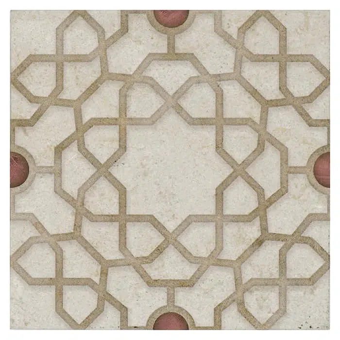 BUY ONLINE: Medina Ruby Limestone Deco Tile | 12"x12"x⅜" | Surface ...