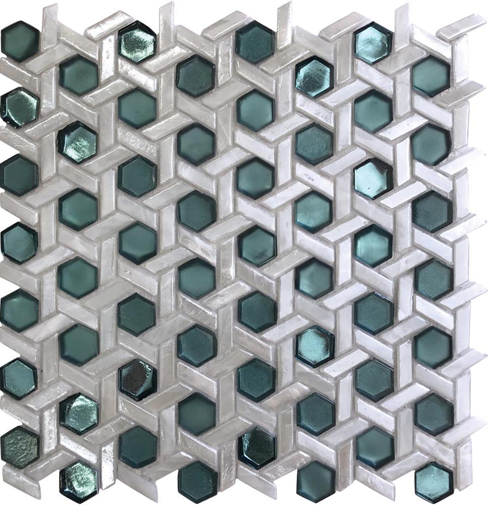 BUY ONLINE: Glamour Weave Emerald Hexagonal 1 Emerald Alma Mosaic ...
