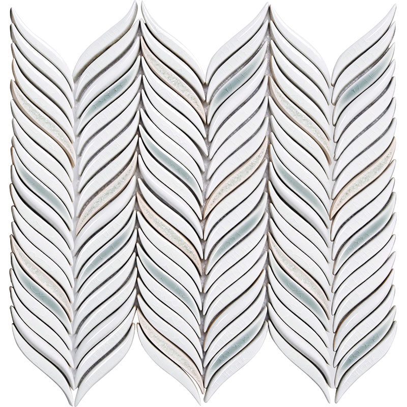 BUY ONLINE: Ceramique Plume White Chevron White Natural Stone Mosaic ...