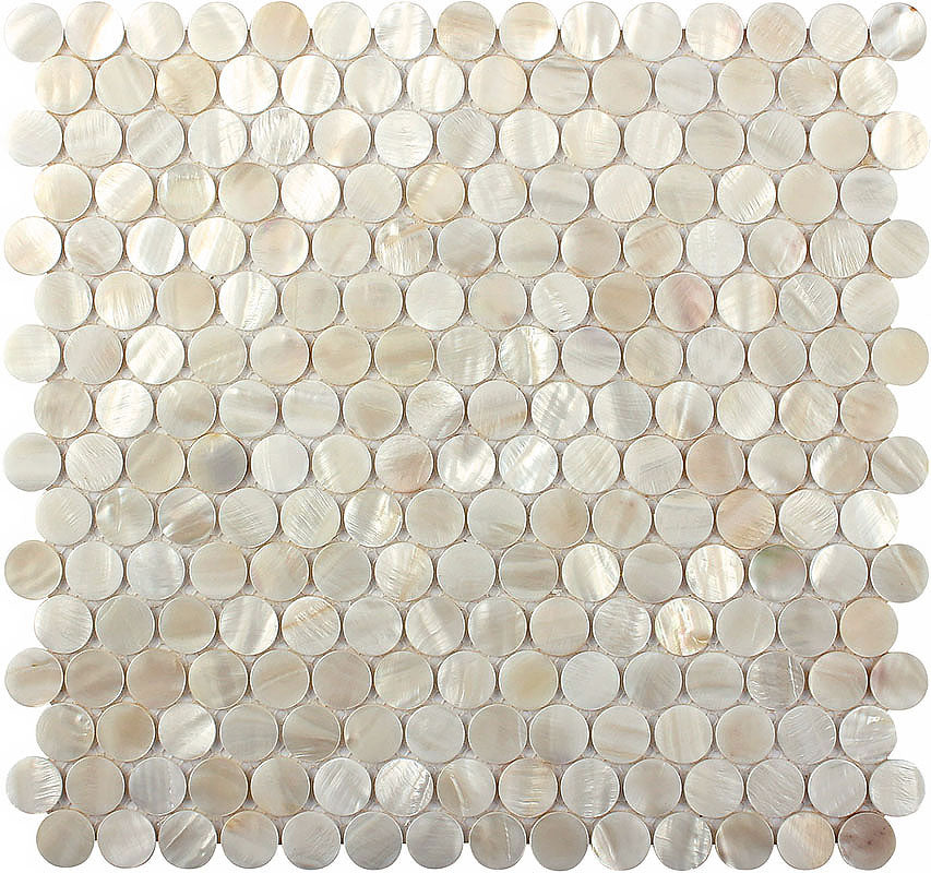 BUY ONLINE: Shell Jupiter Beach Penny Round White Natural Stone Mosaic ...