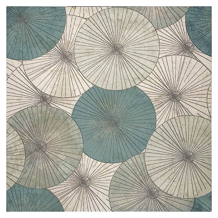BUY ONLINE: Parasol Teal Limestone Deco Tile | 12"x12"x⅜" | Surface ...