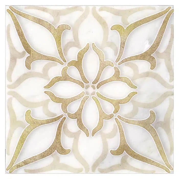 BUY ONLINE: Petals Goldenrod Carrara Marble Deco Tile | 6"x6"x⅜ ...