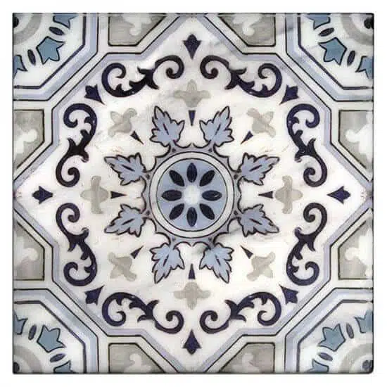 BUY ONLINE: Sanza Snowflake Blue Carrara Marble Deco Tile | 6"x6"x⅜ ...