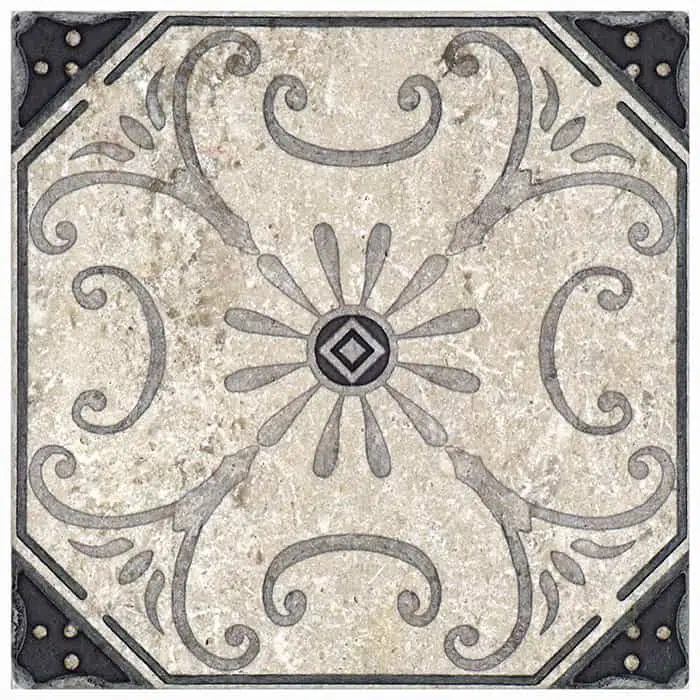 BUY ONLINE: Solana Shade Perle Blanc Limestone Deco Tile | 12"x12"x⅜ ...