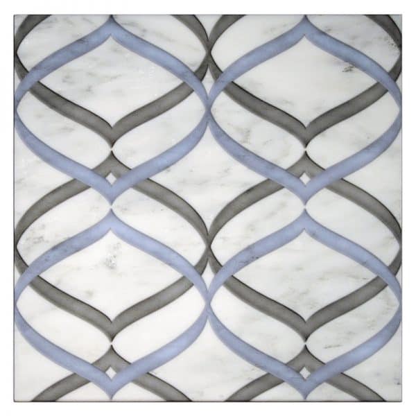 BUY ONLINE: Sweep Capri Blue Carrara Marble Deco Tile | 6"x6"x⅜ ...